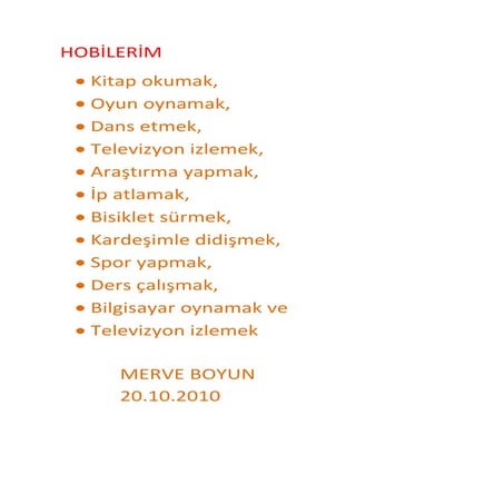 Hobilerim | DOCX