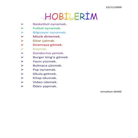 Hobilerim | DOCX