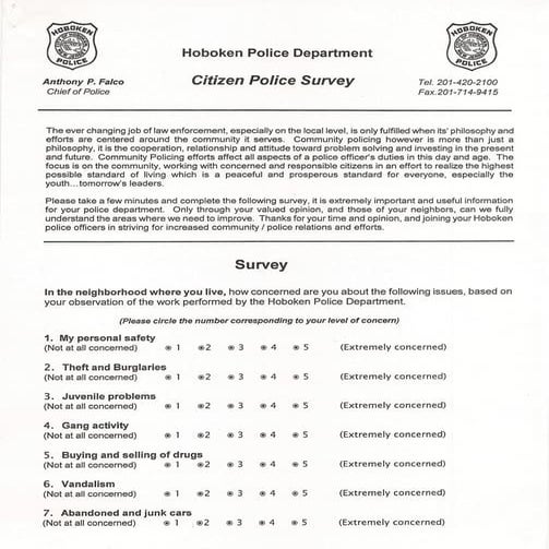 Hoboken Police Survey 2009 | PDF
