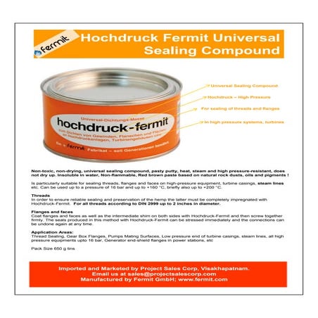 Hochdruck Fermit Universal Sealing Compound | PDF