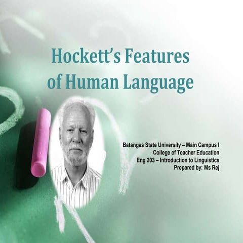 Hockett’s language features | PPTX