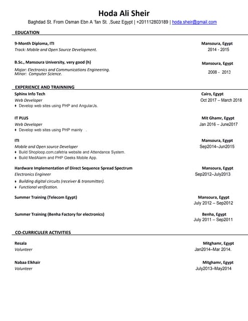 programming resume 2016a | PDF