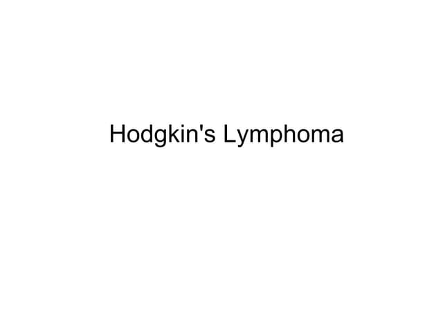 Hodgkins Lymphoma Early Stage Management