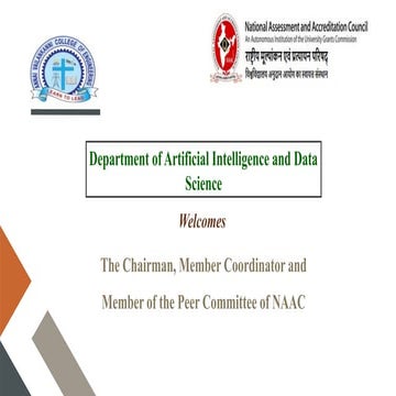 Power point presentation of the NAAC in Artificial intelligence and ...