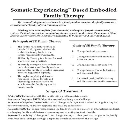 Embodied Family Therapy Somatic Experiencing | PDF
