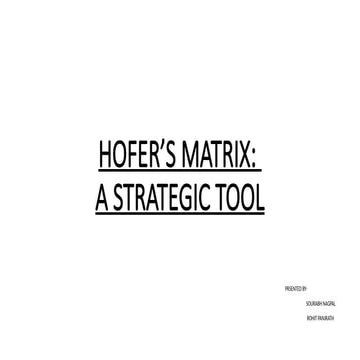 HOFER’S MATRIX MBA General PPT for strategic management | PPTX