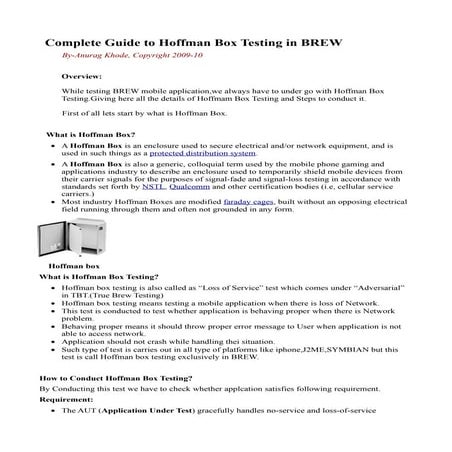 Complete Guide To Hoffman Box Testing By Anurag Khode