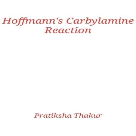 Hoffmann's Carbylamine Reaction | PDF