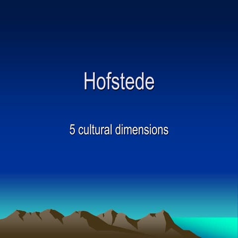 Hofstede | PPT
