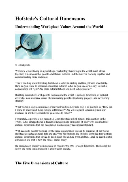 Hofstede cultural dimensions theory | PPTX