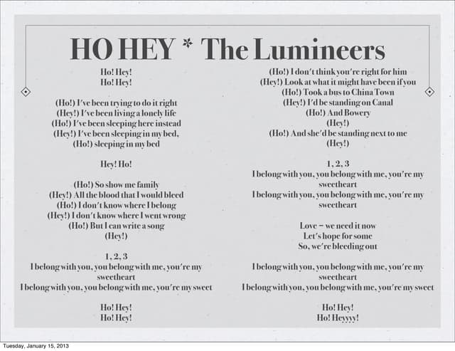 The Lumineers Album Ho Hey
