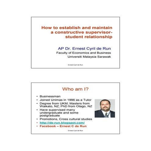 how to establish n maintain supervisor student relationship | PDF