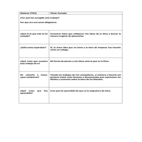 Hoja de reflexión | DOC
