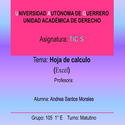 Hoja de calculo (excel) | PPTX | Databases | Computer Software and Applications
