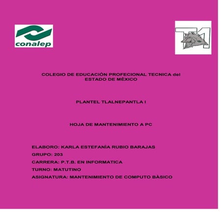 Hoja de mantenimiento a pc | PDF | Computing | Technology & Computing