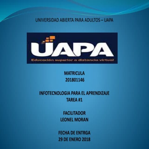 Hoja de presentacion universidad abierta para adultos – uapa | PPTX