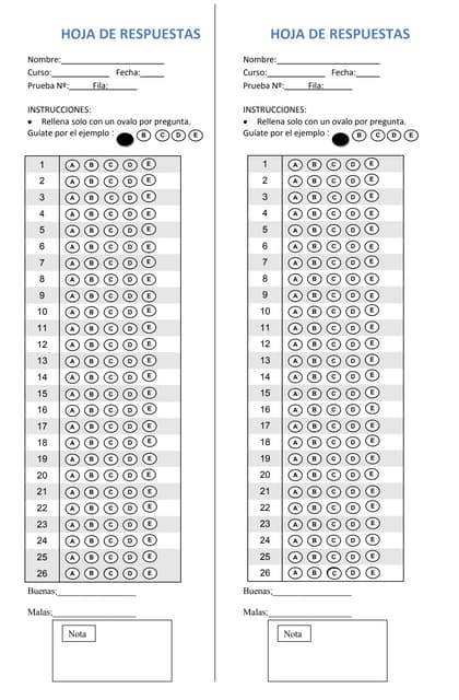 HOJA DE RESPUESTAS PARA IMPRIMIR | DOCX