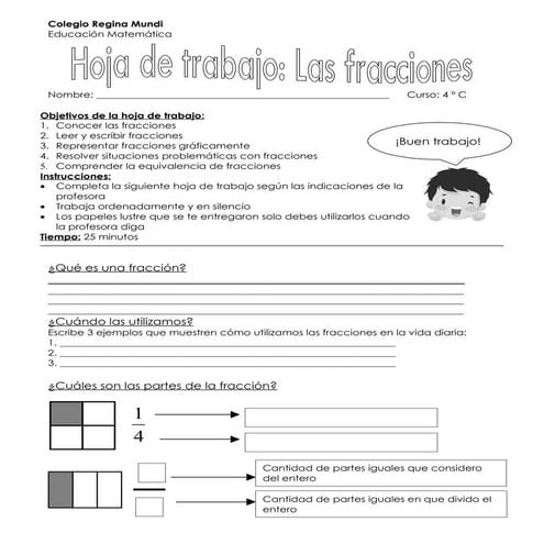 Hoja de trabajo las fracciones (anexo 1.3) | DOC