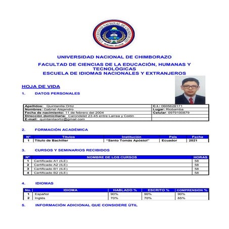 Gabriel Quintanilla Curriculum Vitae | DOCX