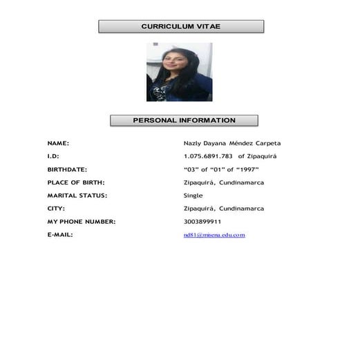 Evidence 5: My curriculum vitae | DOCX