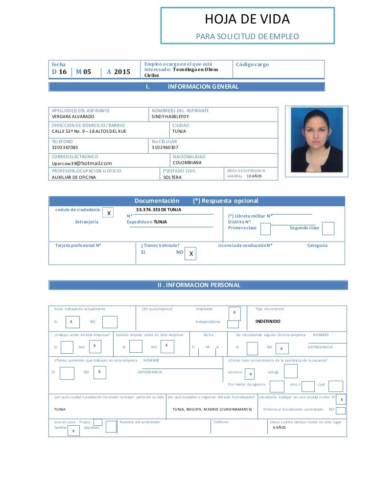 Formato Hoja De Vida Minerva 1000 En Word Para Llenar Practica Formato