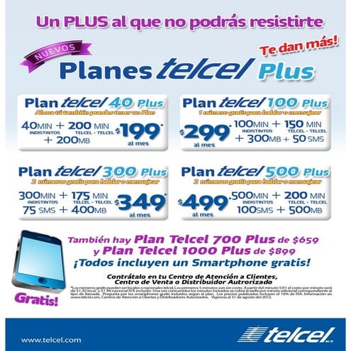 Hoja r2 planes telcel plus | PDF