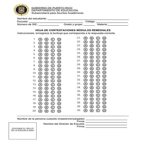 Hojas de-contestaciones-mdulos-remediales | PDF