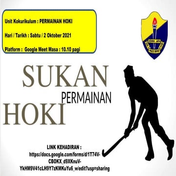PDP PEMBELAJARAN PERMAINAN HOKI UNTUK SEKOLAH RENDAH | PPTX