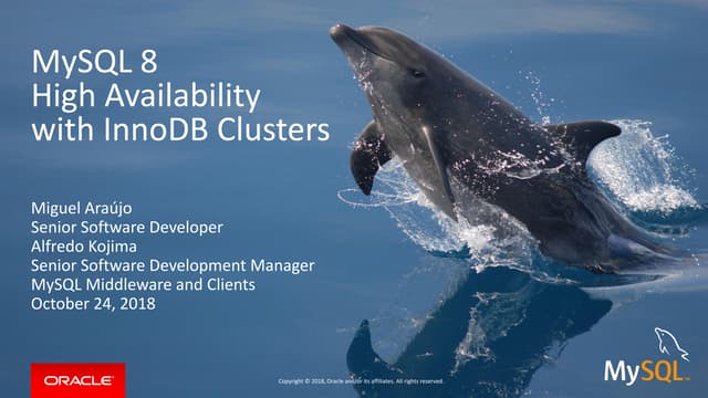 MySQL 8 High Availability with InnoDB Clusters | PPT MySQL 8 High Availability with InnoDB Clusters | PPT
