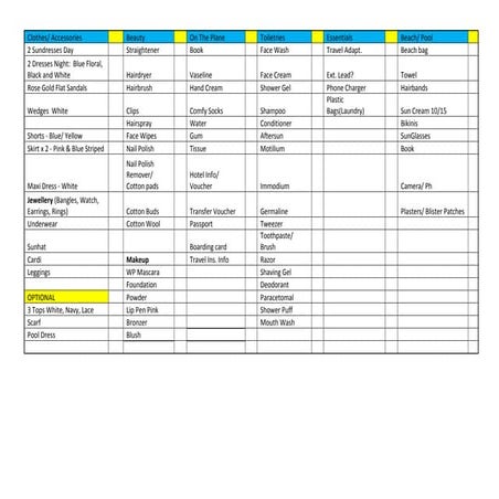 Holiday Checklist | ODT