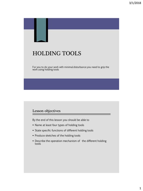 Holding tools | PPTX | Jewelry Making | Arts and Crafts