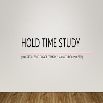 Hold time study of Solid Dosage Form.pptx