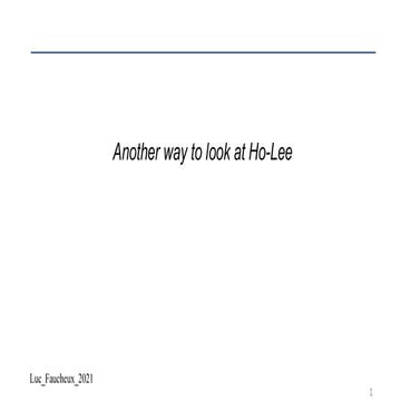 Ho Lee model and Girsanov theorem, ratio of deflated Zeros | PDF