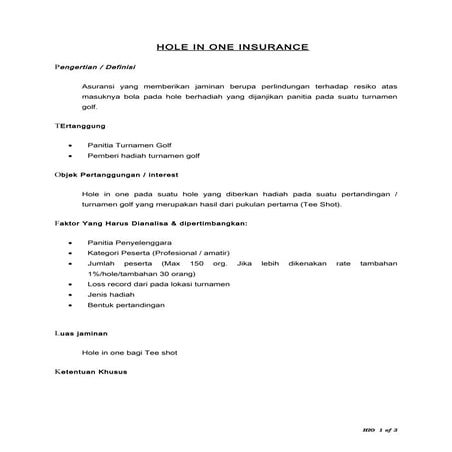 Hole in one insurance.. | DOC