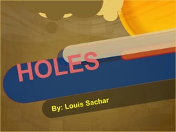 Holes Characters | PPT