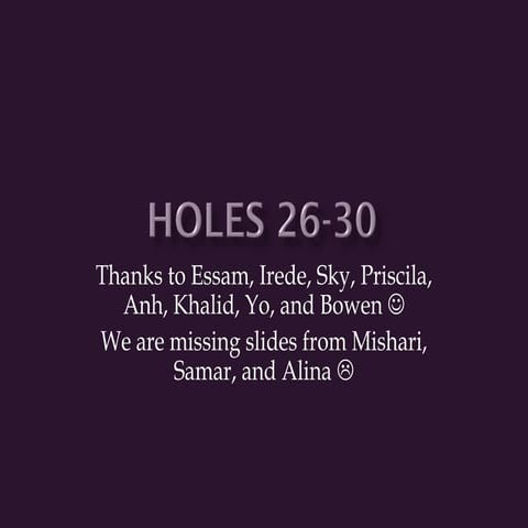 Holes26 30 | PPT