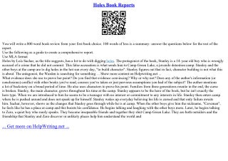 Holes Characters | PPT