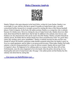 Holes Characters | PPT