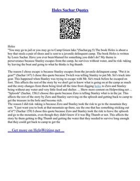 Holes Characters | PPT