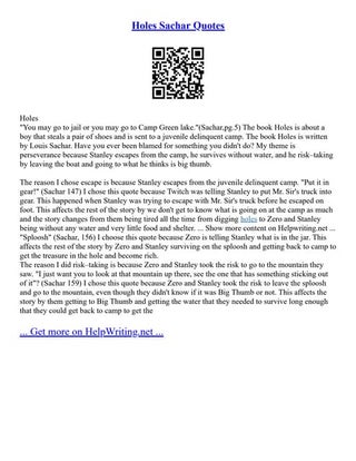 Holes Characters | PPT