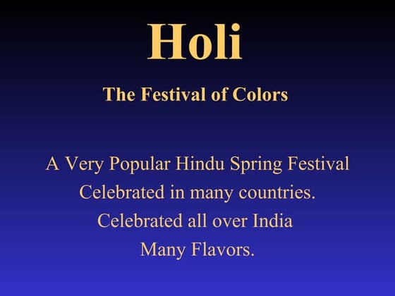 Holi Presentation | PPT