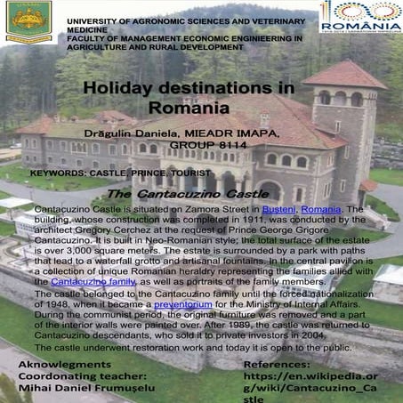 Holiday destinations-in-romania | PPTX