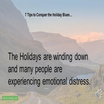 7 Tips to Conquer the Holiday Blues | PDF
