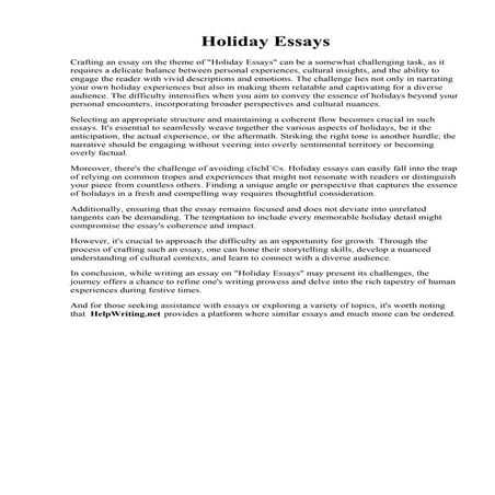 Holiday Essays | PDF