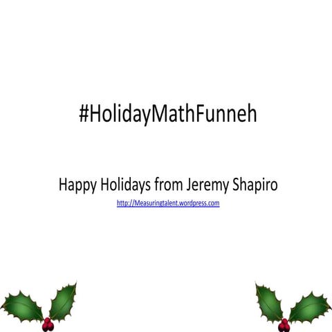 Holidaymathfunneh | PPTX