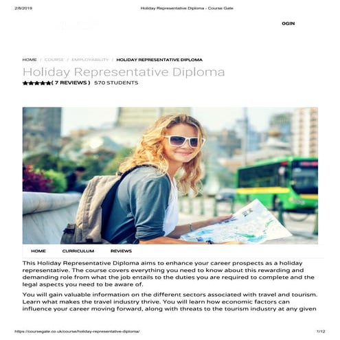 Holiday Representative Diploma - Course Gate | PDF