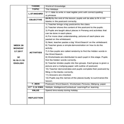 Holiday writing observation | DOCX | National & Civic Holidays | Holidays