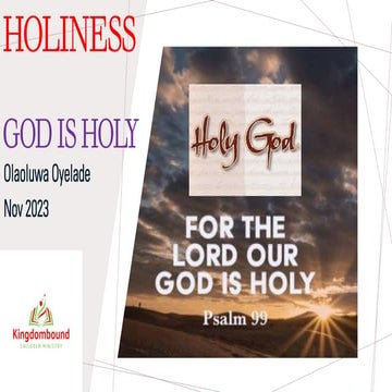 A STUDY GUIDE FOR KIDS ON HOLINESS PART ONE. | PDF
