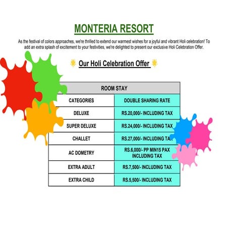 Holi stay offer at khopoli 2024 2 nights | PDF