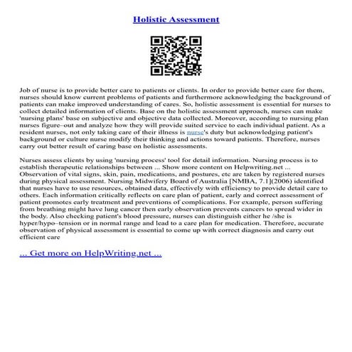 Holistic Assessment | PDF | Holistic Health | Alternative Medicine